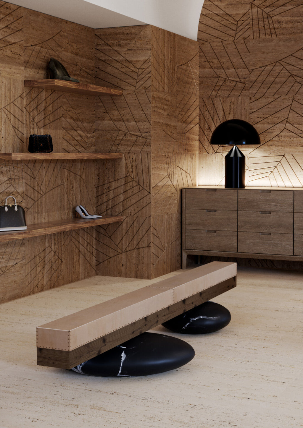 PAVÈ LOG BENCH – FREEMAN GALLERY