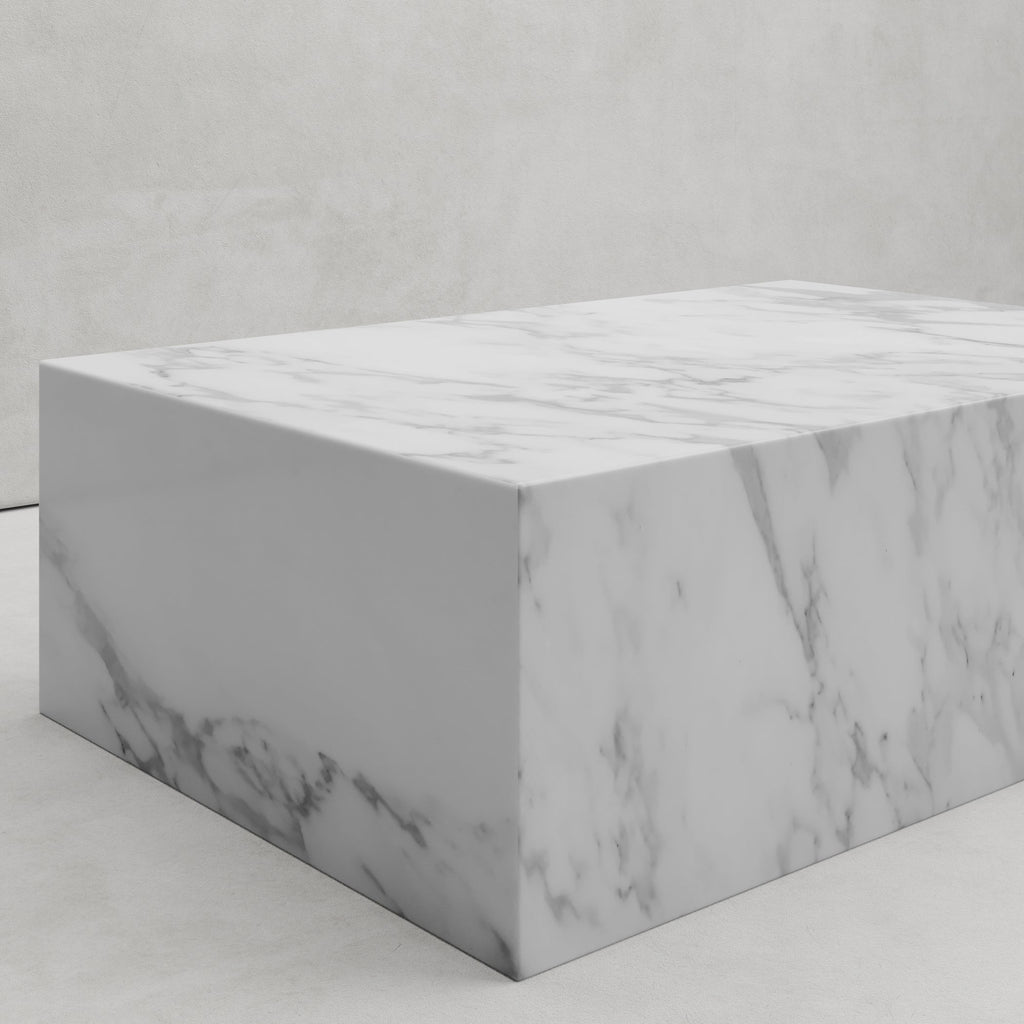 ZETA COFFEE TABLE IN CALACATTA MARBLE – FREEMAN GALLERY