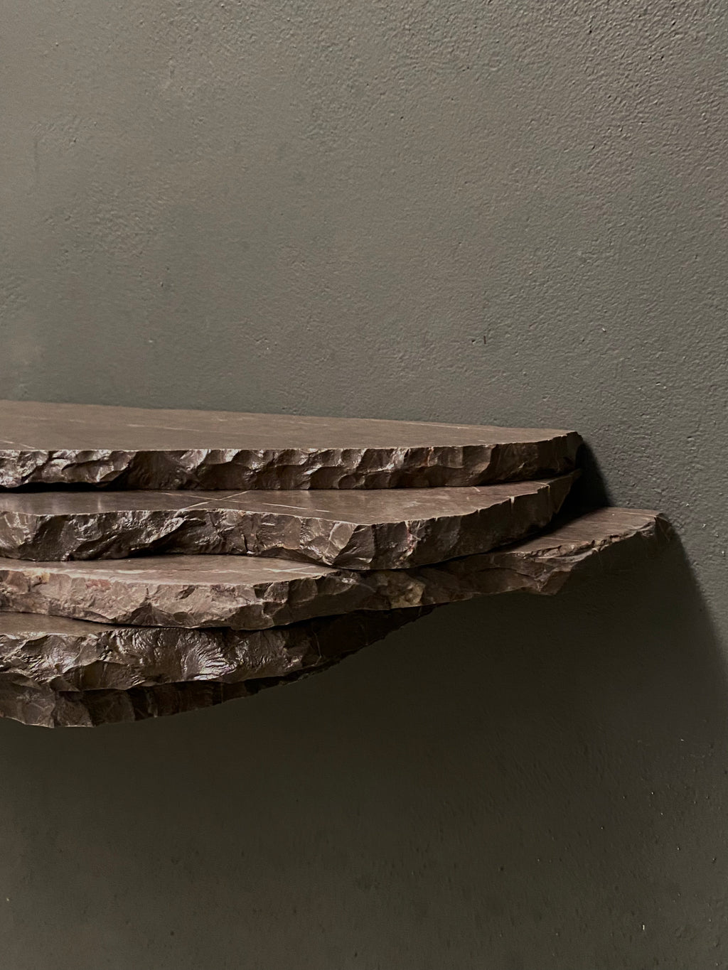STRATA GREY MARBLE HANGING CONSOLE – FREEMAN GALLERY