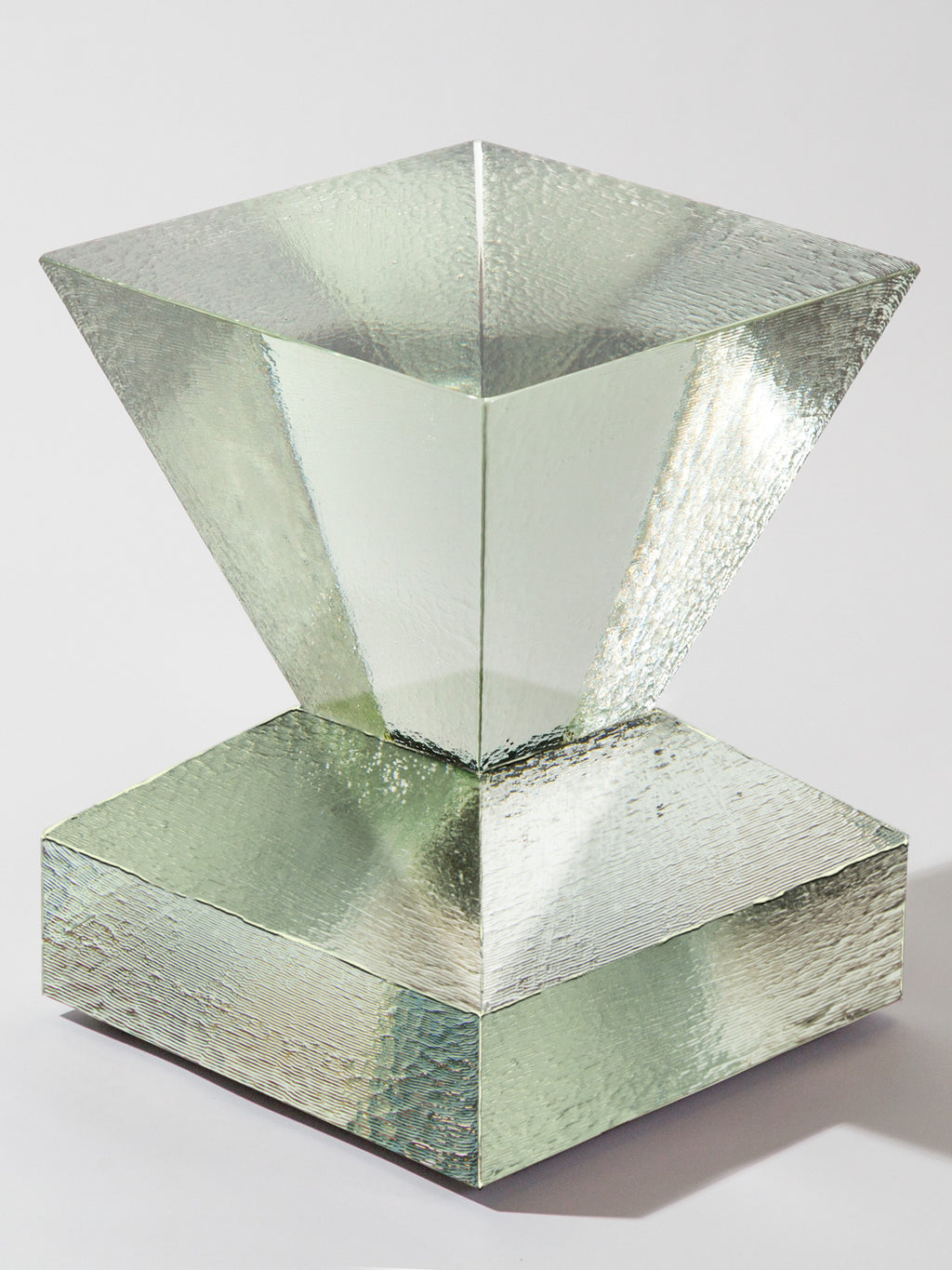 PYRAMID GLASS SIDE TABLE – FREEMAN GALLERY
