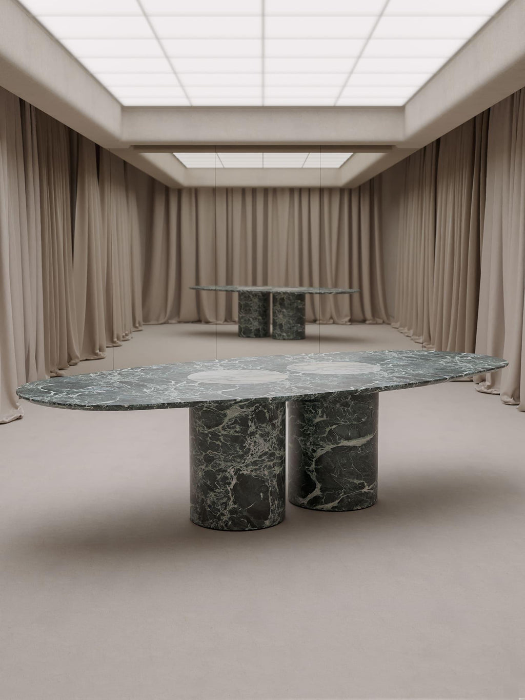 SALVANTE D1 VERDE ALPI MARBLE DINING TABLE – FREEMAN GALLERY