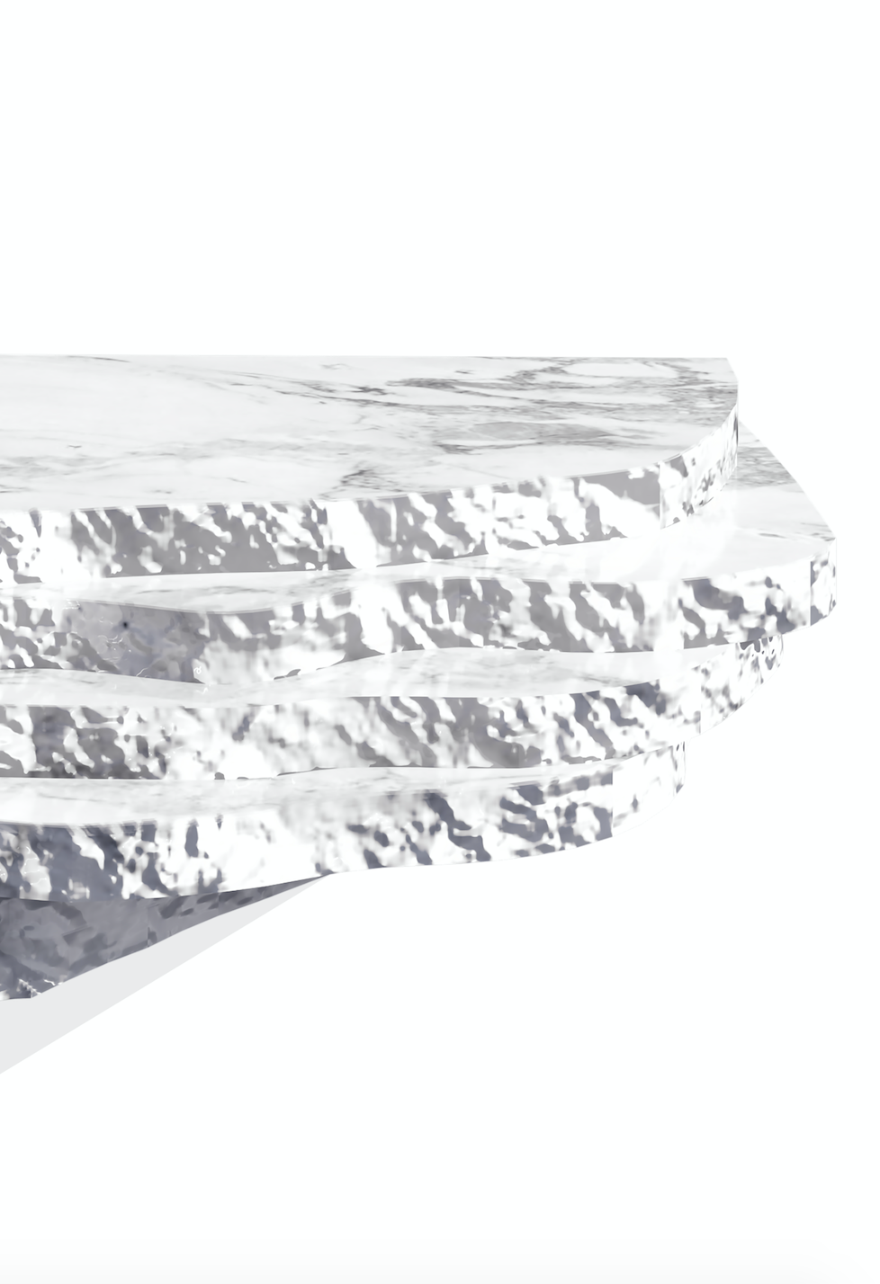 STRATA WHITE MARBLE HANGING CONSOLE – FREEMAN GALLERY