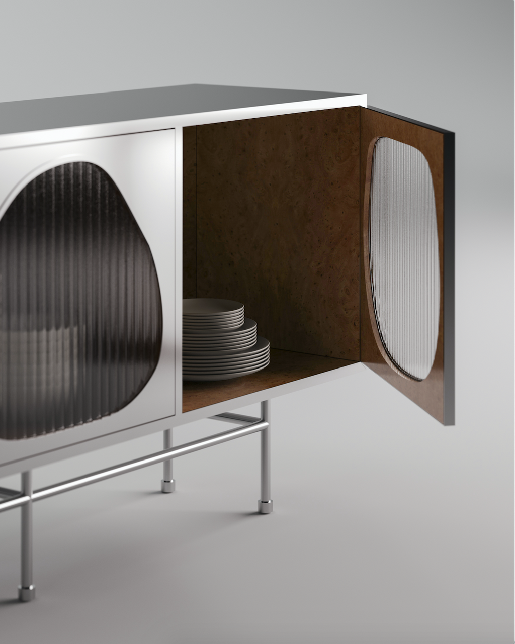 LOOP STAINLESS STEEL CONSOLE – FREEMAN GALLERY