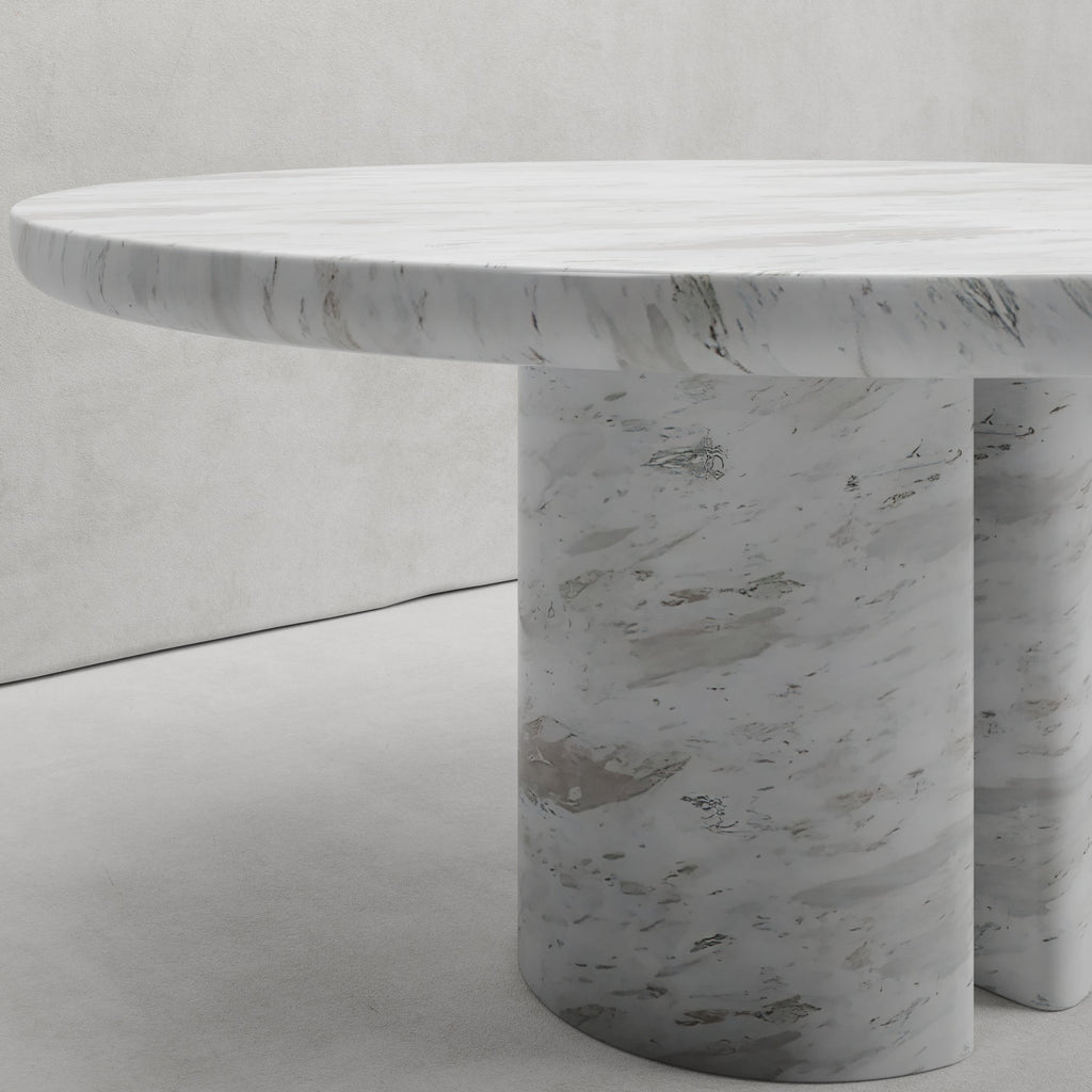 FELISA DINING TABLE IN CALACATTA MARBLE – FREEMAN GALLERY