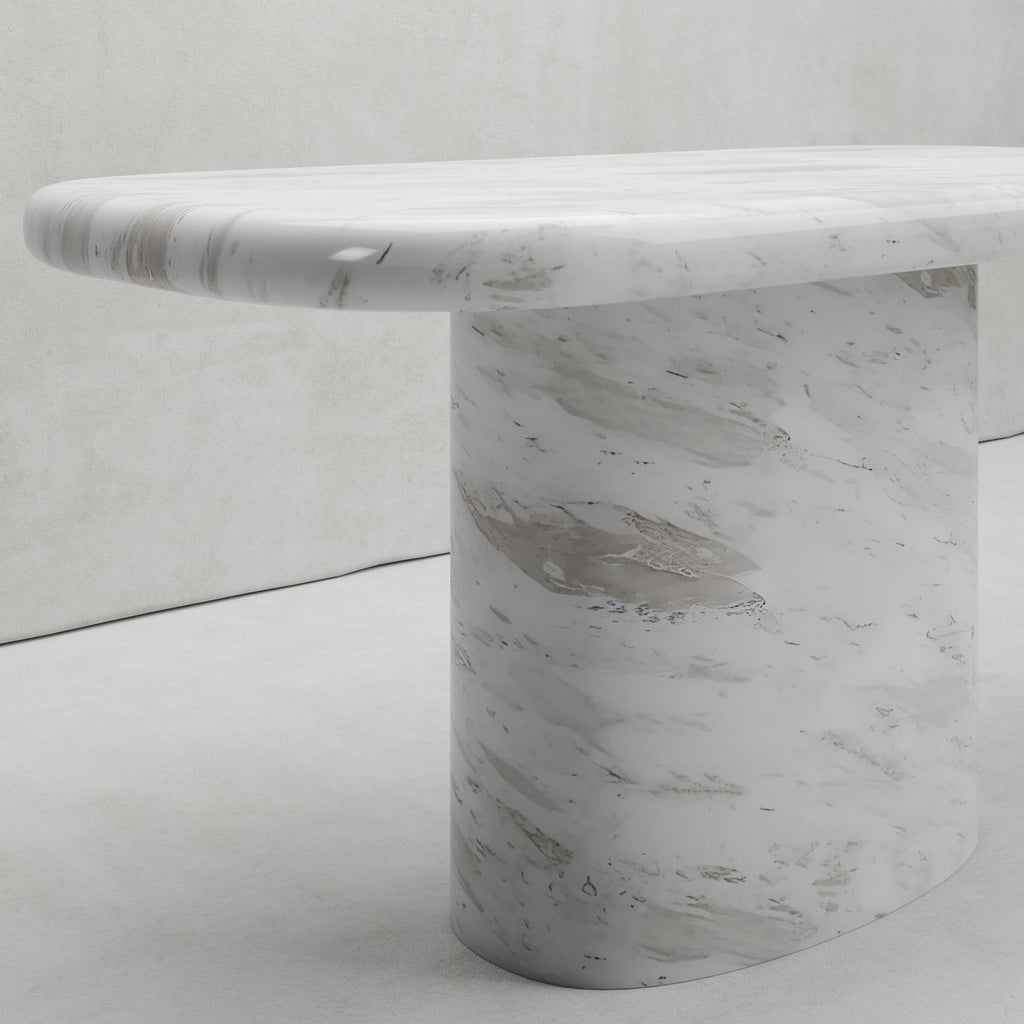 FYAZ DINING TABLE IN HERMES MARBLE – FREEMAN GALLERY