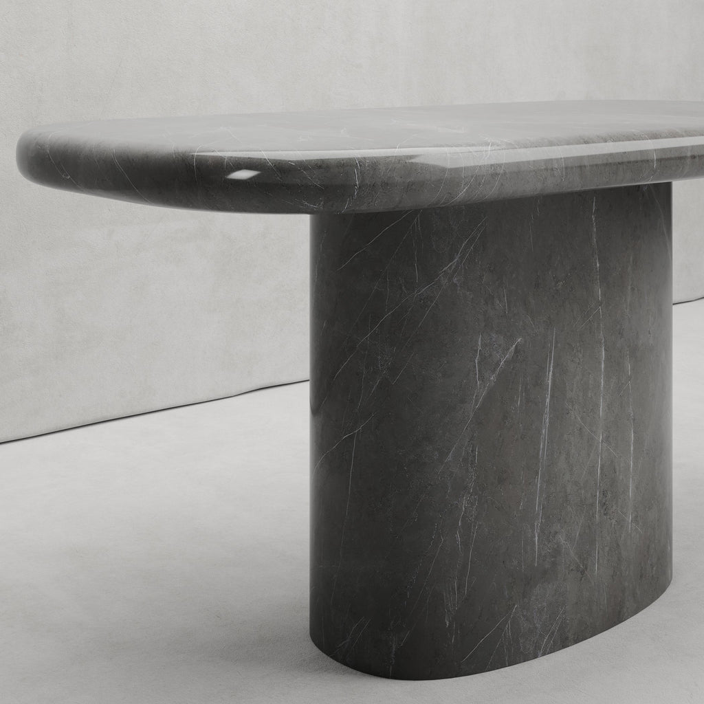 FYAZ DINING TABLE IN DARK GREY MARBLE – FREEMAN GALLERY