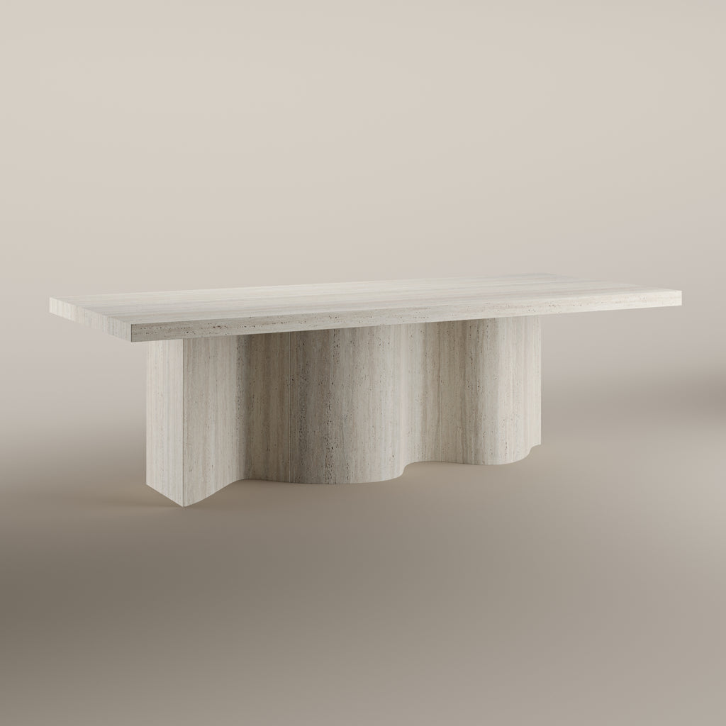 CADENCE TRAVERTINE DINING TABLE – FREEMAN GALLERY