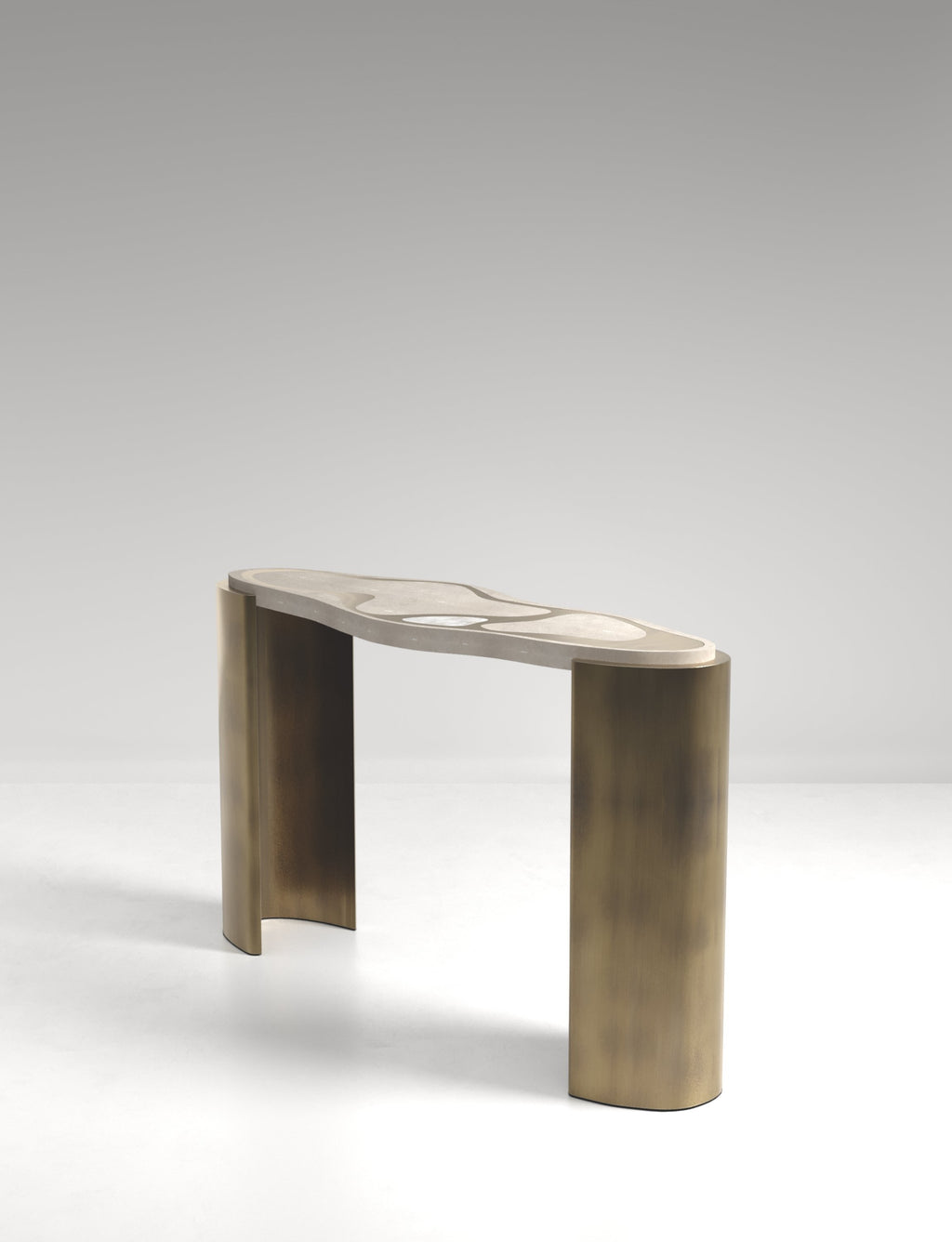 MASK WHITE QUARTZ SHAGREEN CONSOLE – FREEMAN GALLERY