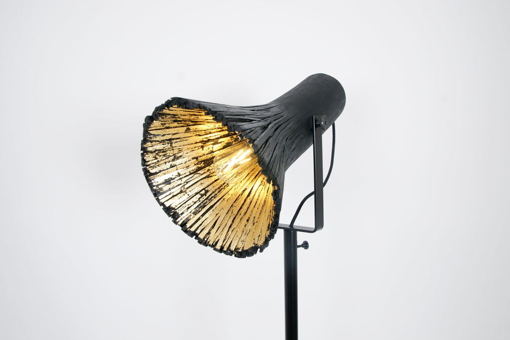 PRESSED BLACK WOOD FLOOR LAMP – FREEMAN GALLERY