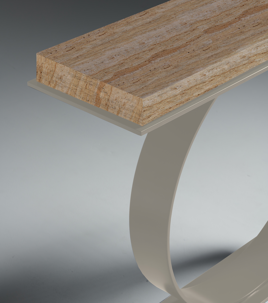 NANO WALNUT TRAVERTINE CONSOLE – FREEMAN GALLERY