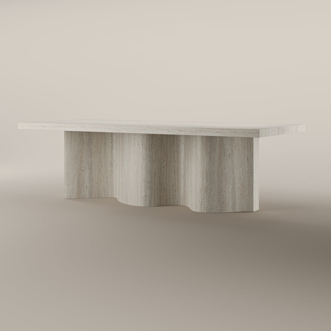 CADENCE TRAVERTINE DINING TABLE – FREEMAN GALLERY