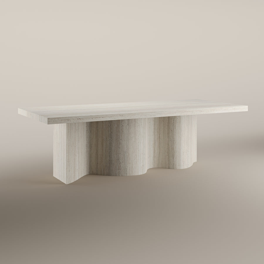 CADENCE TRAVERTINE DINING TABLE – FREEMAN GALLERY