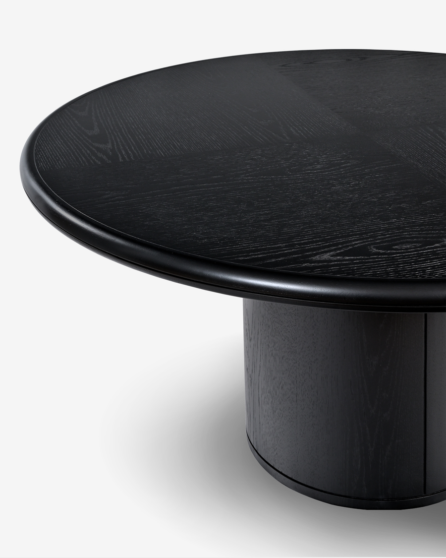 MOON BLACKENED OAK ROUND DINING TABLE – FREEMAN GALLERY