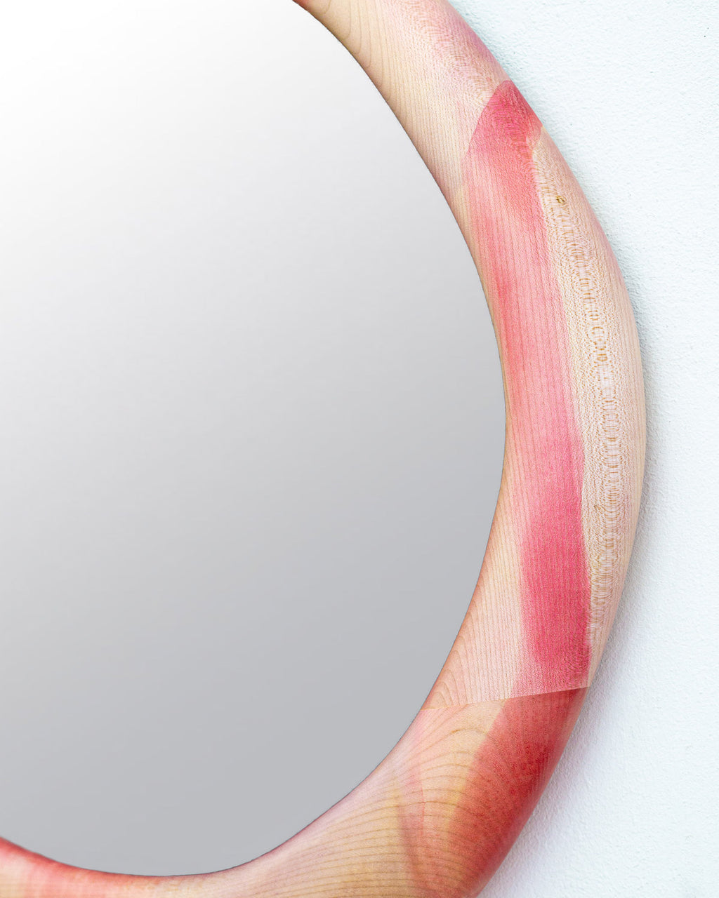 ROUND BLEACHED MAPLE WOOD & WOOD STAIN MIRROR – FREEMAN GALLERY
