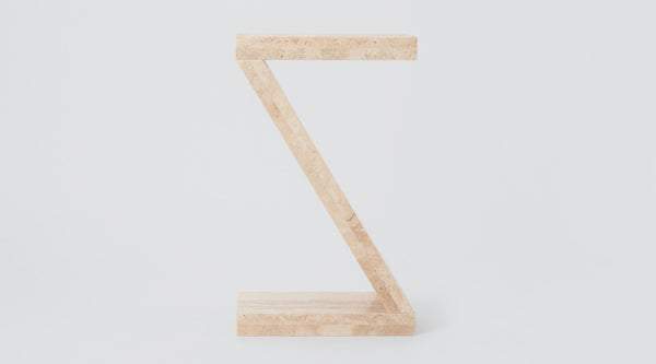 TRAVERTINE SIDE TABLE – FREEMAN GALLERY